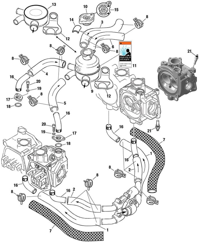 ROTAX 912 | 914 UL EXPANSION TANK WITH HOSES AND CONNECTIONS ...